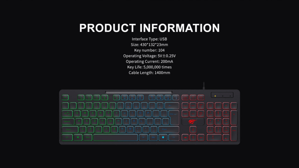 Havit KB275L RGB Gaming Keyboard - Gadgetoo.Com.bd