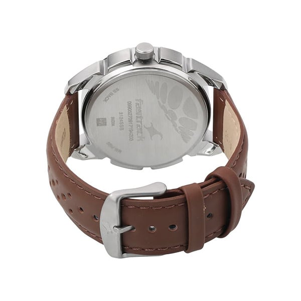 Fastrack 3124SL06 Loopholes Quartz Analog Grey Dial Leather Strap Watch ...